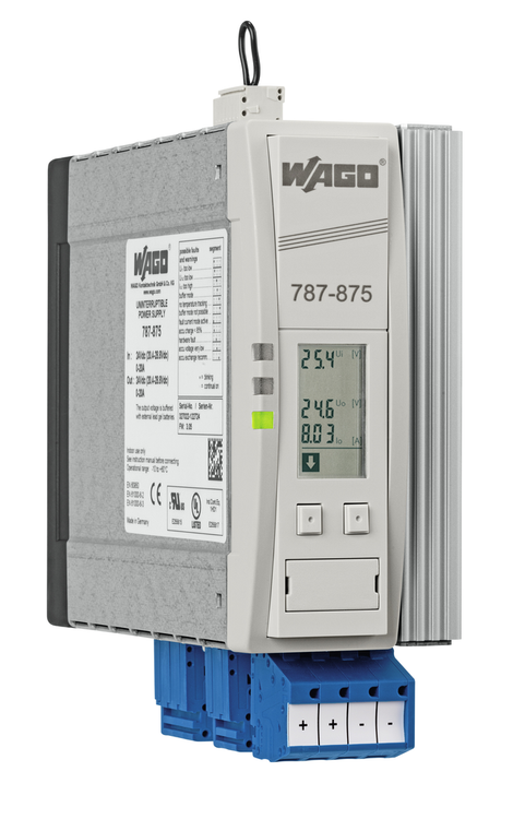 WAGO 787-875 UPS charger and controller; 24 VDC input voltage; 24 VDC ...