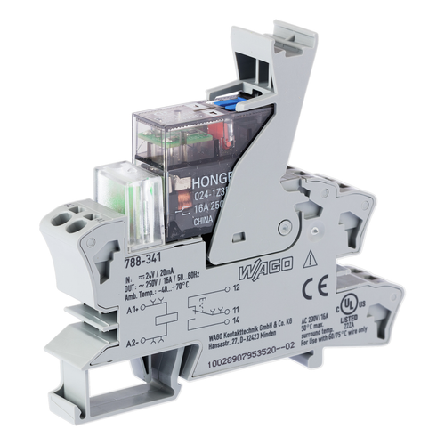 WAGO 788-341 Relay module; Nominal input voltage: 24 VDC; 1 changeover ...