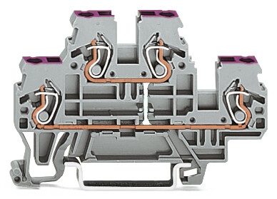 WAGO 870-508 Double-deck terminal block; 4-conductor through terminal ...
