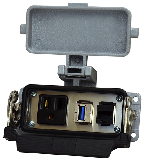 WAGO 8000-100/1000-356 Bulkhead Interface Port 15A SINGLE_USB 3.0_RJ45 CAT6