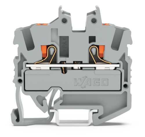 WAGO 2252-1201 2-conductor miniature through tb with push-button 2.5 ...