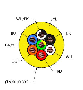 Turck YEL,PVC,7X16,ITC Bulk Cable