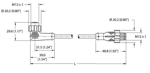 Turck EKWT-ESRT-A5.500-GU4K-2 Cordsets