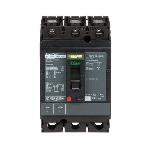 Schneider Electric HGL36100 Molded Case Circuit Breaker 600V 100A