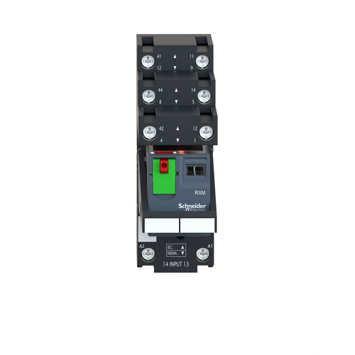 Schneider Electric RXM2AB2B7PVS Harmony Rxm Relay Module,2C/O 10A 24Vac ...