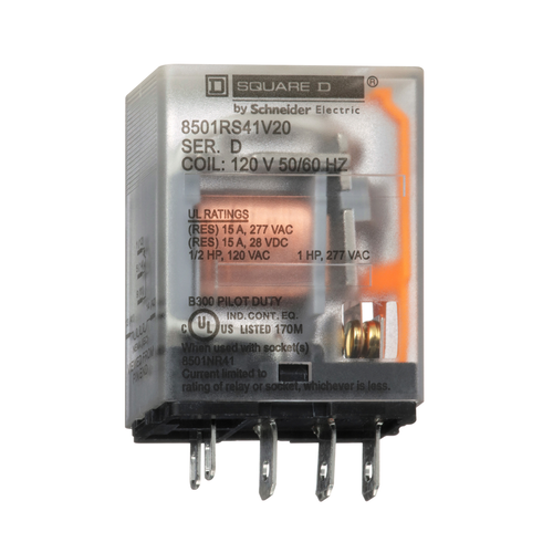 Schneider Electric 8501RS41V20 Relay240Vac15Amptyper+Options
