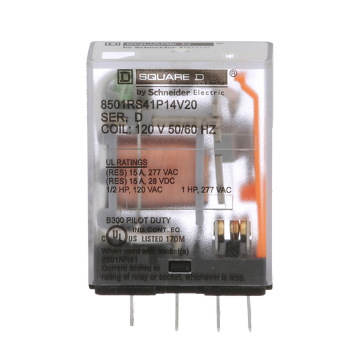 Schneider Electric 8501RS41P14V20 Relay240Vac15Amptyper+Options