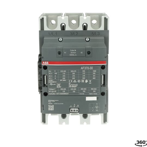 ABB AF370-30-11-34 contactor 3 pole 350hp 600vac