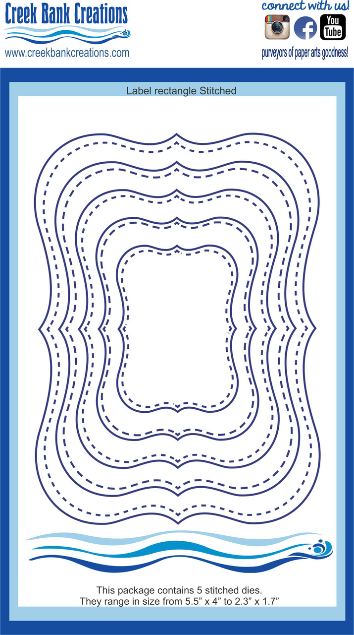 Label Rectangle Stitched die, D1819