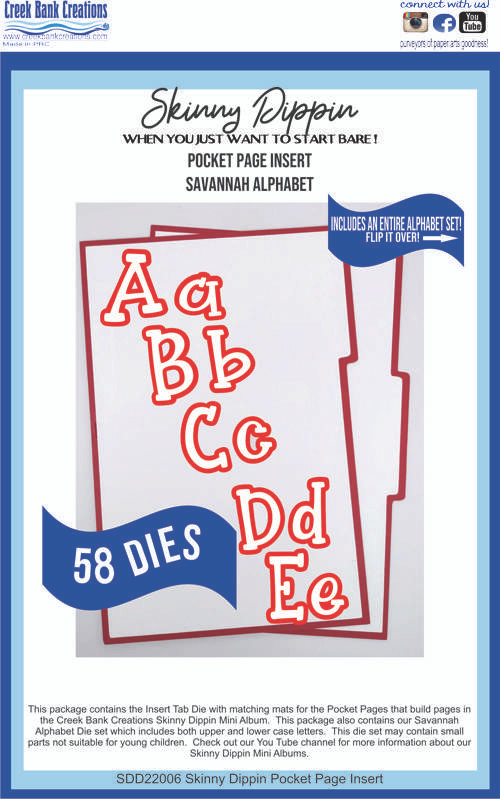 SDD22006, Pocket Page Insert, Savannah Alphabet Set, Savannah Alphabet