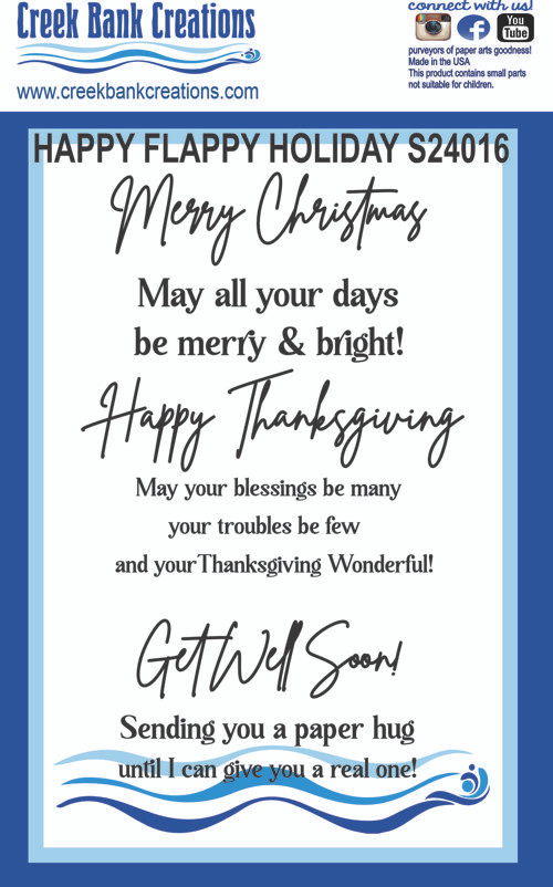 CBC Happy Flappy Holiday Sentiment Stamp - Creek Bank Creations