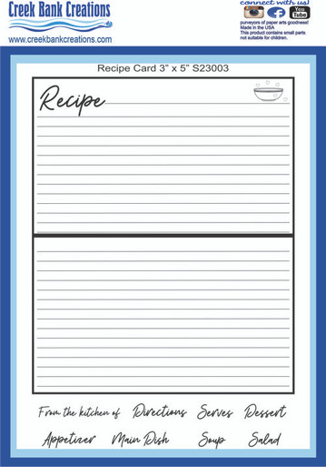 CBC Recipe Card Stamp, Recipe Card, Recipe, S23003, Stamp