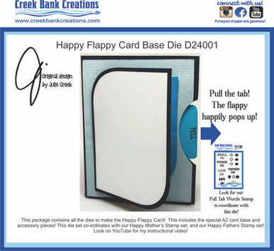 D24001, Happy Flappy Card Base Die, Happy Mothers Sentiment, Happy ...
