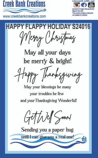CBC Happy Flappy Holiday Sentiment Stamp - Creek Bank Creations