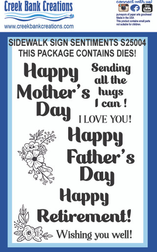 CBC Sidewalk Sign Sentiments 4x6 stamp with die