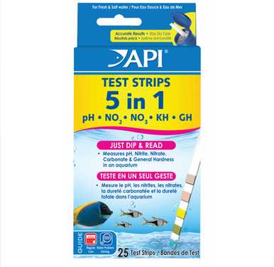 API 5-in-1 Test Strips 25pk - Auburn Aquarium and Terrarium