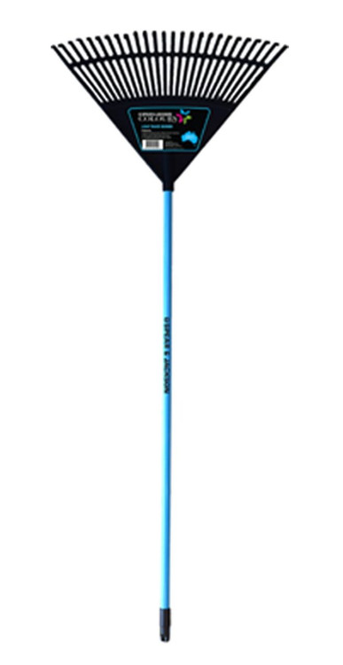 Colours Leaf Rake 600mm Blue Metal Handle - Boss Industrial