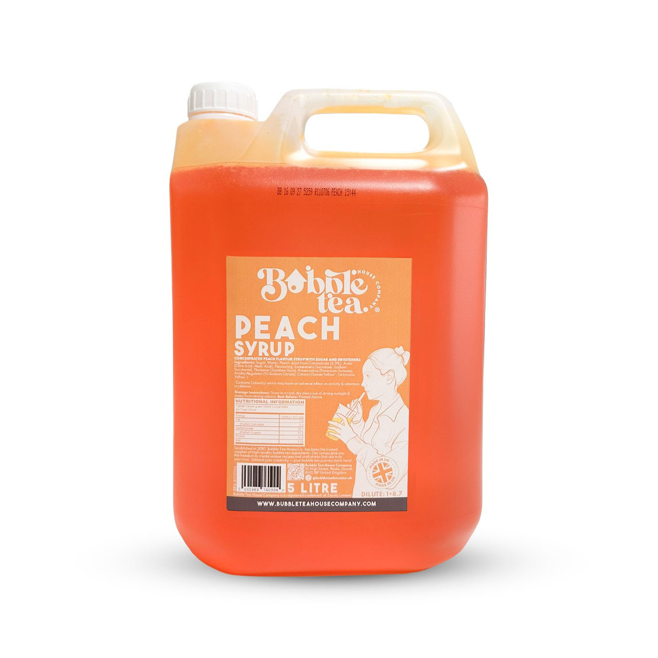 Peach Syrup 5L – Bulk Peach Flavour for Bubble Tea, Mocktails ...