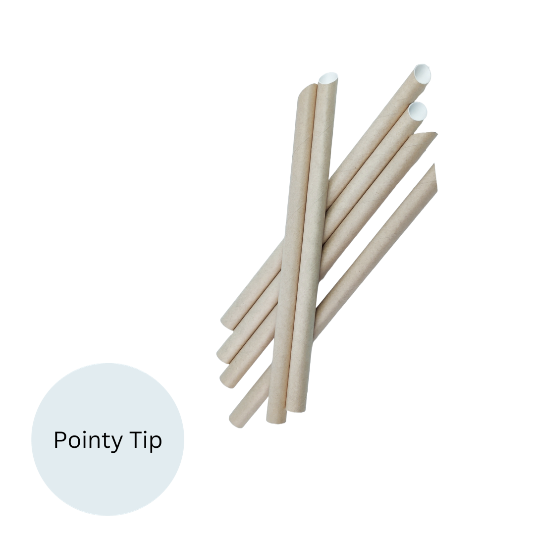 Chunky Kraft Paper Straws - Individually Wrapped 1.2x21cm