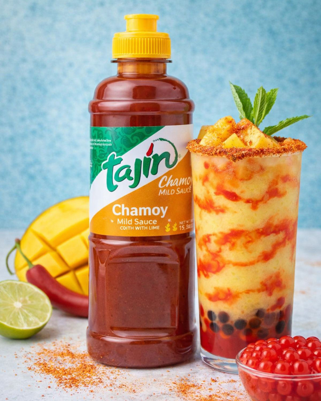 Tajín Chamoy Sauce 455ml | Sweet, Sour & Spicy Drink Garnish