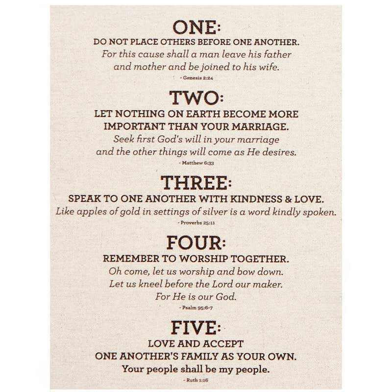 Ten Commandments for Marriage Plaque - [Consumer]Catholic Gifts & More