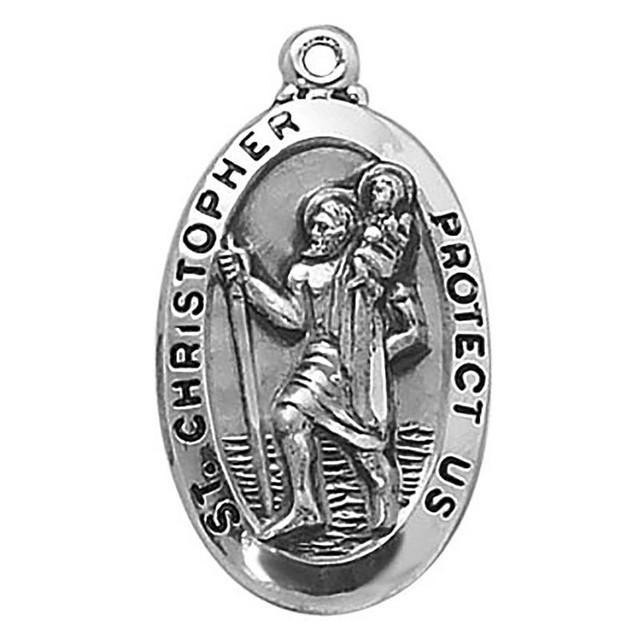 Large Oval St. Christopher Medal