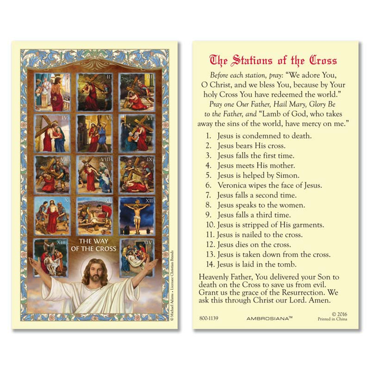 Stations of the Cross Laminated Holy Cards - 25/pk