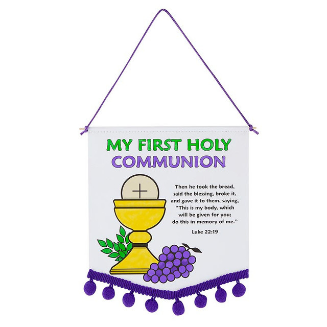 Color Your Own First Communion Banner Craft Kits - 12/pk