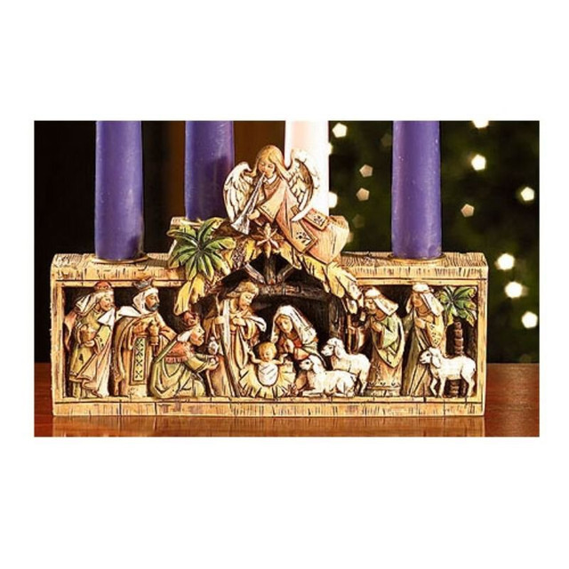 Nativity Cross Advent Wreath - Catholic Gifts and More