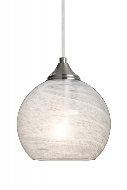 Besa, Jilly Cord Pendant, Vapor Clear, Satin Nickel Finish, 1x60W ...