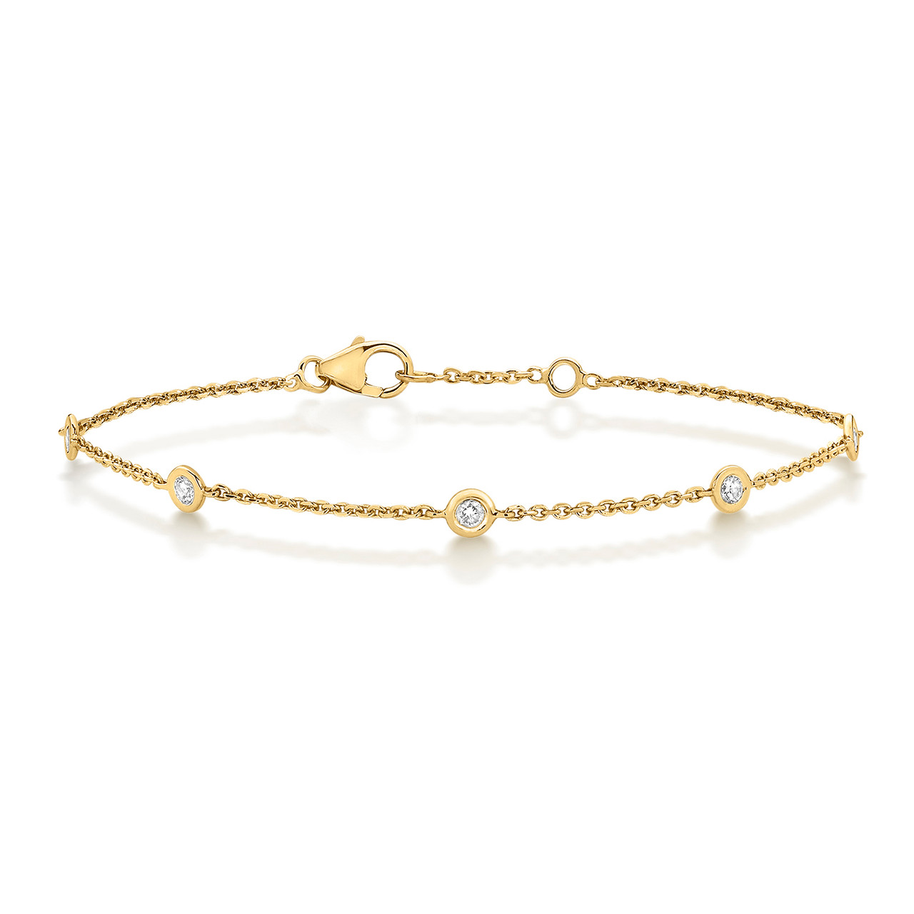 9ct Yellow Gold Spectacle set Diamond Bracelet