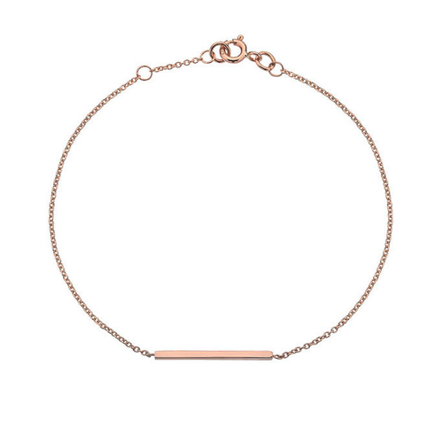 9ct Rose Gold square bar Bracelet