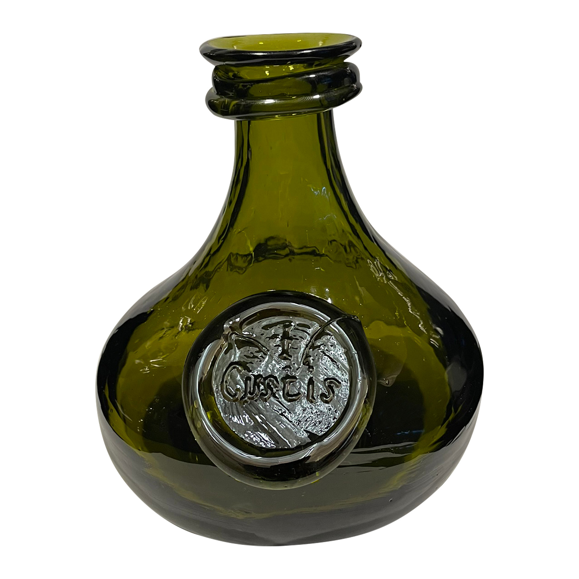 18th Century Onion Bottle with John Custis Armorial Seal