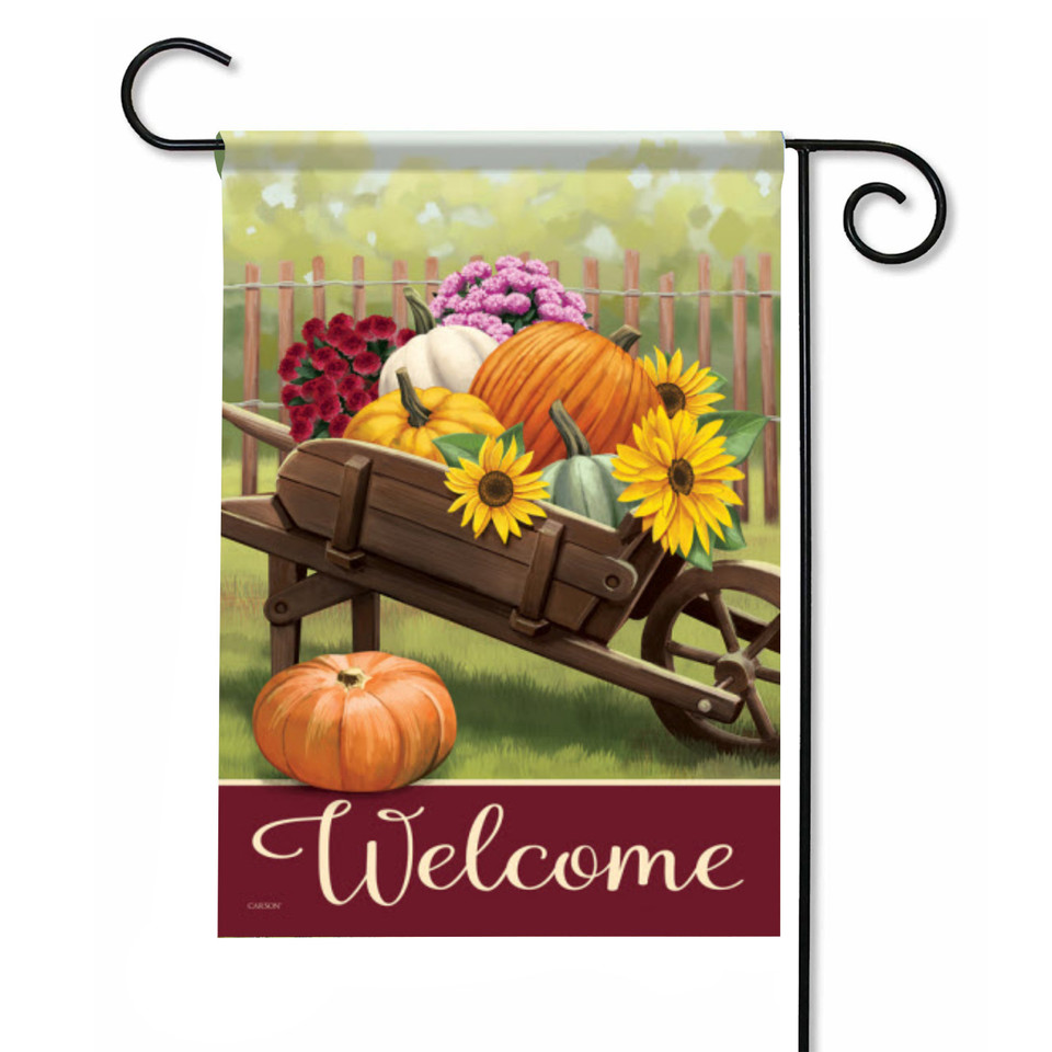 Harvest Wagon Fall Garden Flag