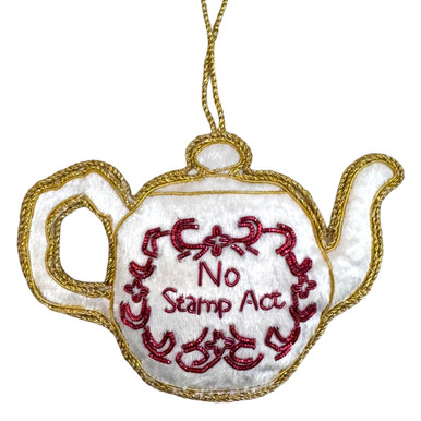 Colonial Williamsburg No Stamp Act Teapot Fabric Ornament