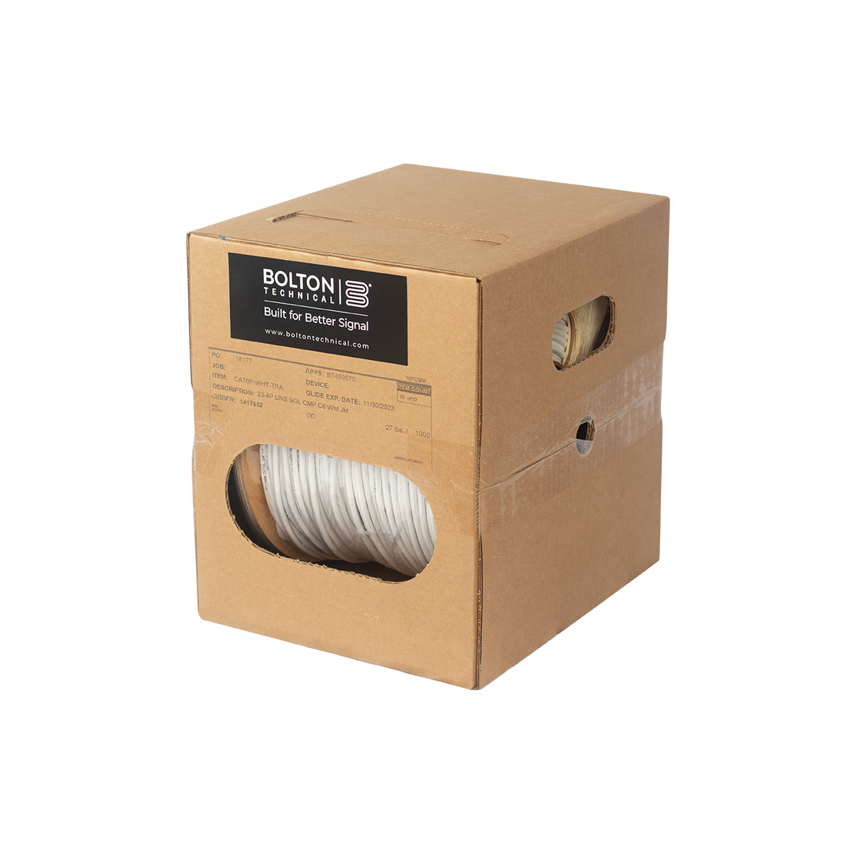 Bolton Technical CAT6 Ethernet Cable 1000 ft Plenum Spool