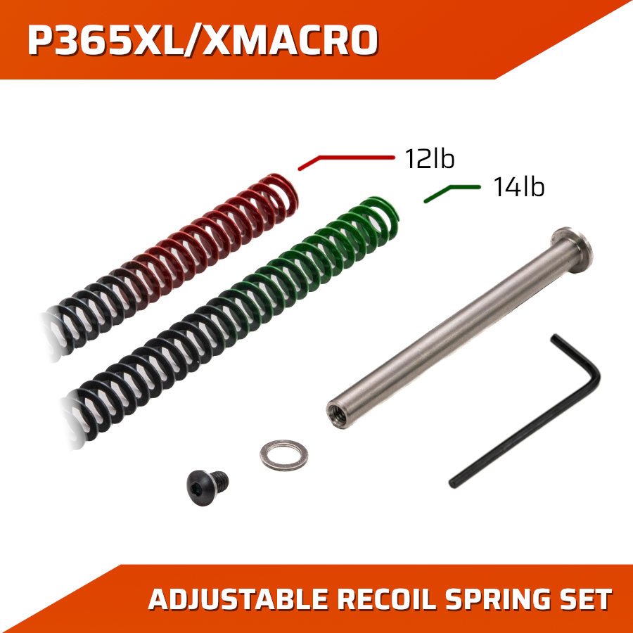P365-XL/XMacro 3.7" Adjustable Recoil Spring Assembly (14lb, 12lb ...