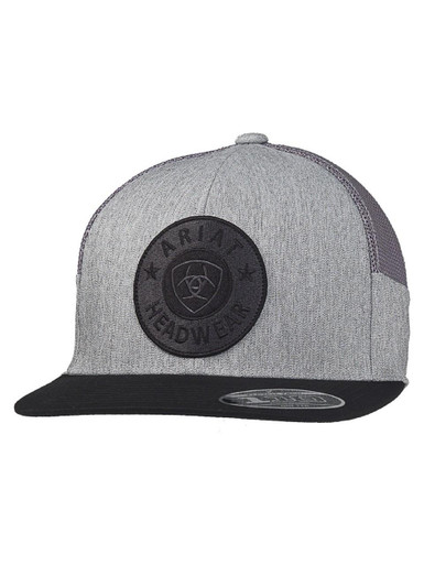 Ariat® Men's Grey/Black Ariat Logo Patch Snapback Cap