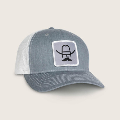 Cowboy Cool® Hank Patch Logo Cap - Grey / White