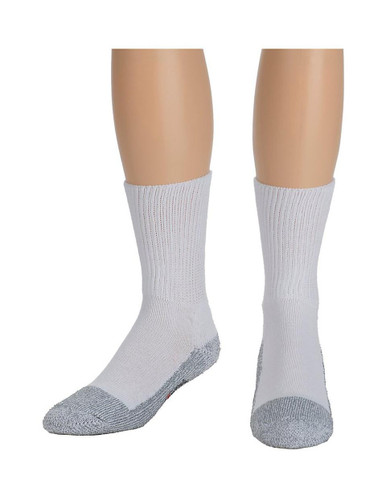 Justin® Men's White Cotton Steel Toe Crew Socks with Odor Control 2-pack