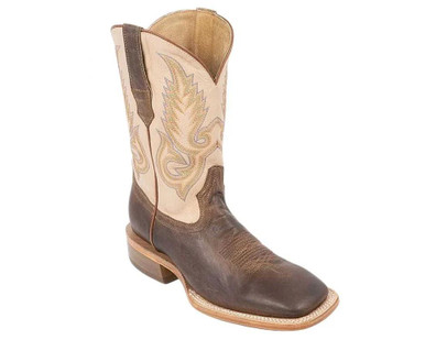 R. Watson® Men's11" Brown Goat/Ivory Square Toe Boots