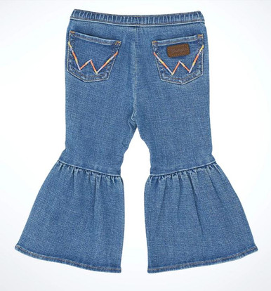 Wrangler® Little Girls' Ruffle Leg Flare Jeans in Reign