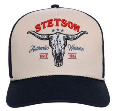 Stetson® Navy/Tan Steerhead Embroidered Cap