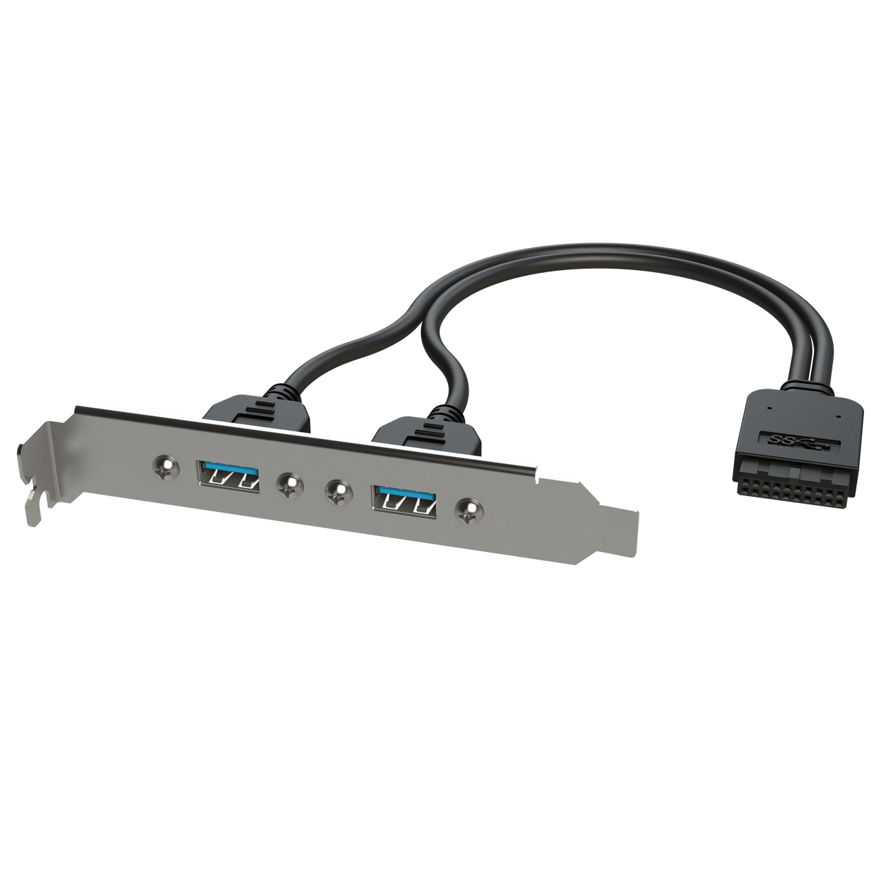 Linkup Dual Usb 3 0 Type A Female Panel Mount To Motherboard Usb 3 0 Internal Idc 20 Pin