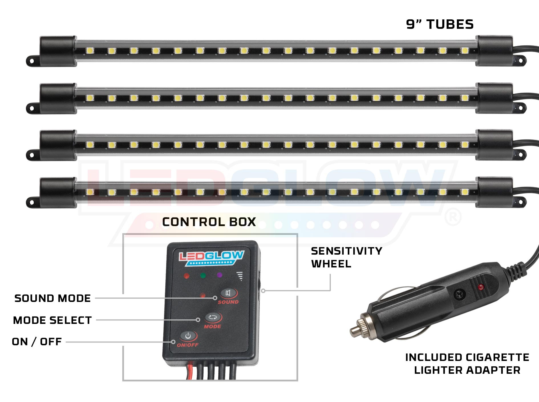 LEDGlow | 4PC Purple LED Interior Lights for Cars and Trucks