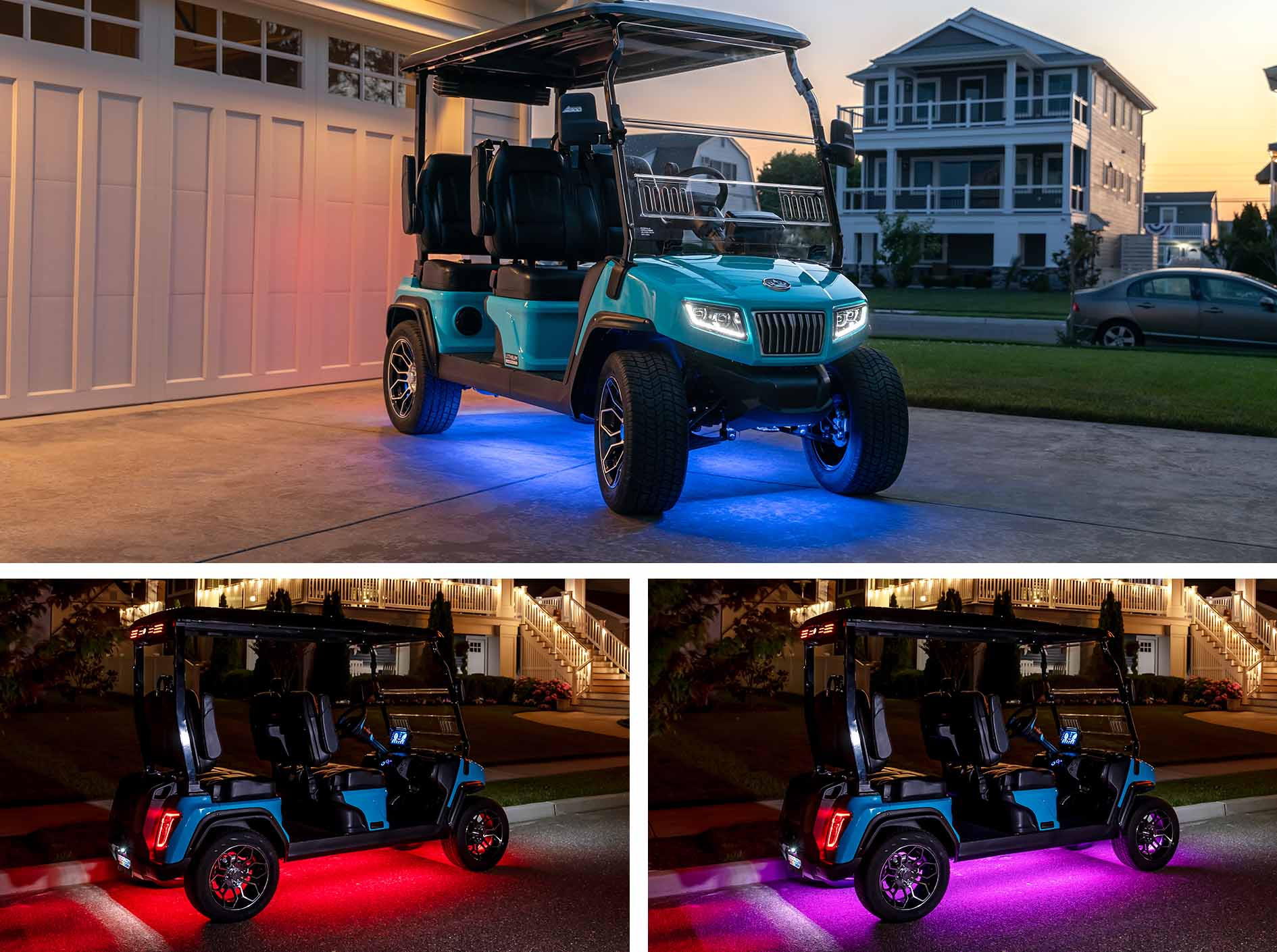 LEDGlow | Bluetooth Million Color LED 4-Seater Golf Cart Underglow