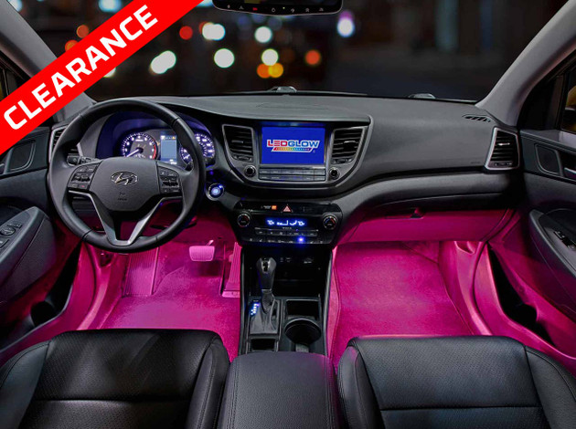 LEDGlow | Pink 4PC Car Interior LED Lights