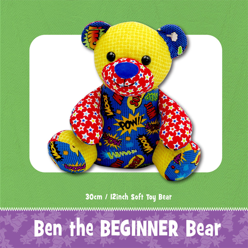 Ben the Beginner Bear Soft Toy Sewing Pattern