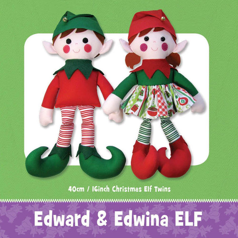Edward and Edwina Elf Soft Toy Sewing Pattern