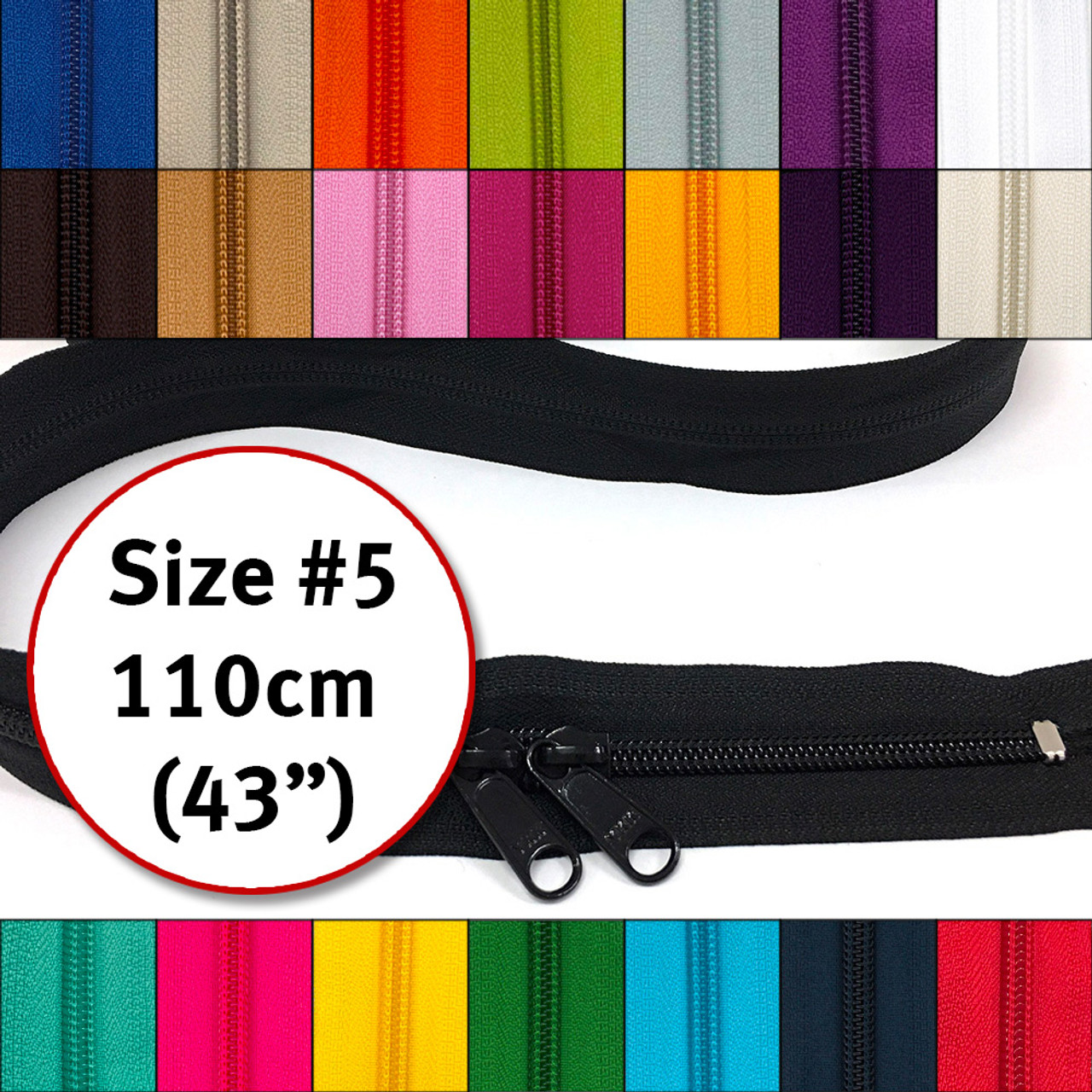 YKK #5 Double-Slide Zipper 110cm (43")